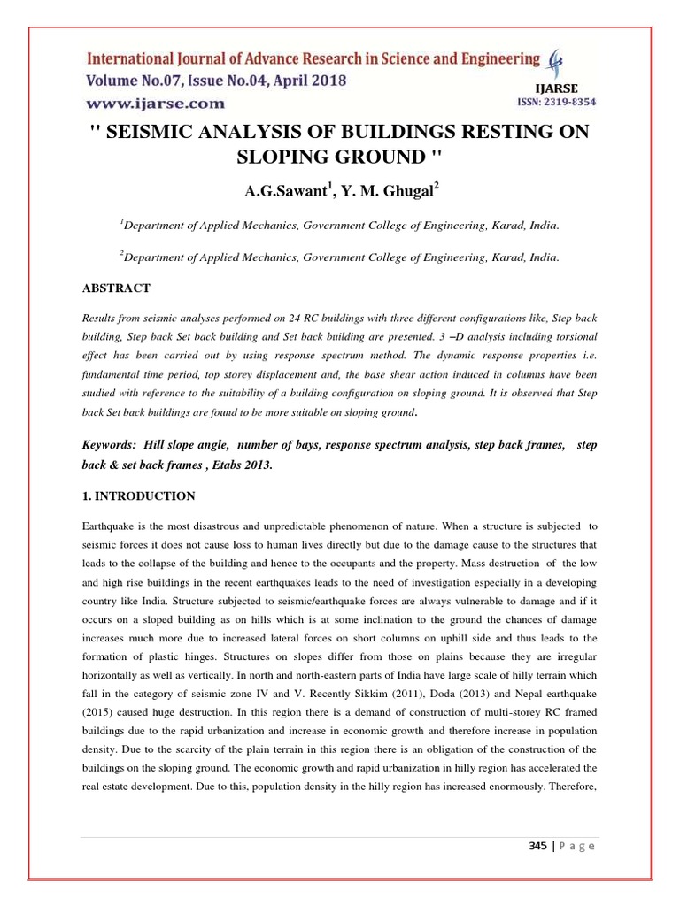 Seismic Analysis of Sloped Building Designs | PDF | Beam (Structure) | Earthquake Engineering