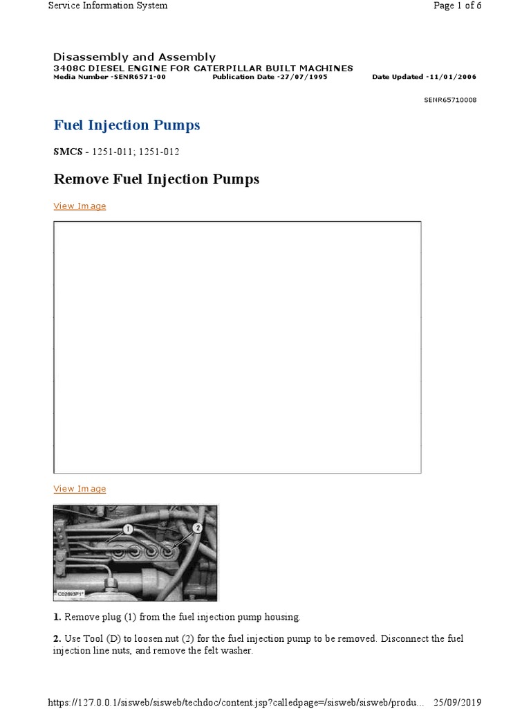3408 Remove Injection Pumps PDF | PDF | Fuel Injection | Pump