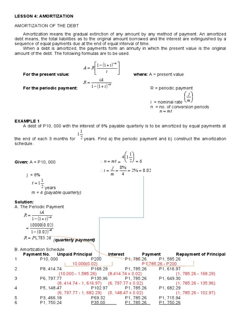 I I R A Ia R J: Lesson 4: Amortization | PDF | Present Value ...