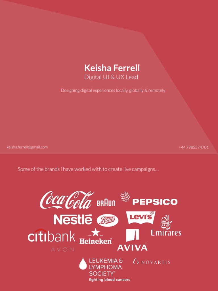 Keisha Ferrell: Digital UI & UX Lead | PDF | User Interface | Augmented ...