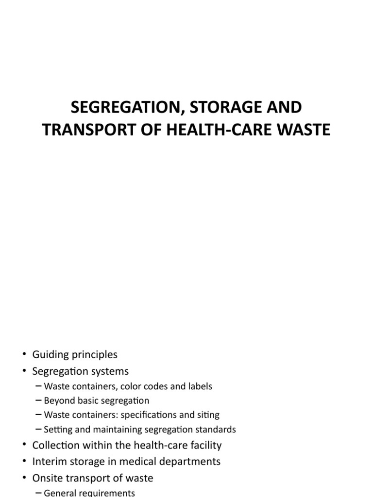 Healthcare Waste Segregation Guide | PDF | Waste Management | Dangerous ...