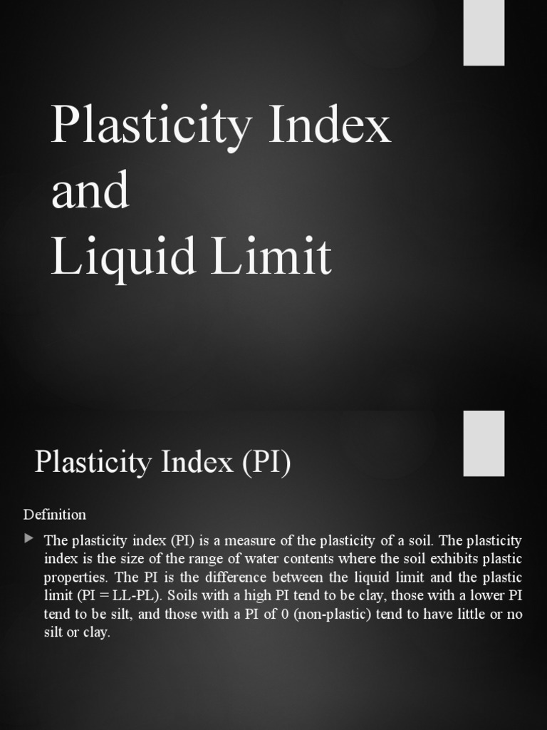 Plasticity Index and Liquid Limit | PDF