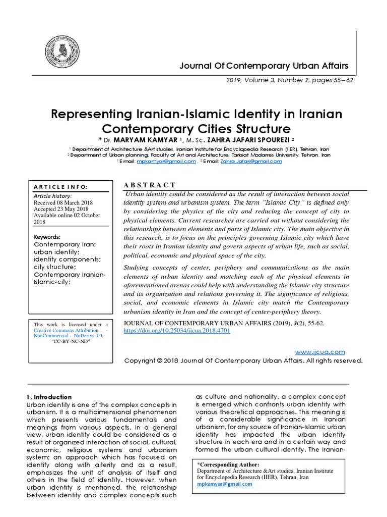 Representing Iranian-Islamic Identity in Iranian Contemporary Cities ...