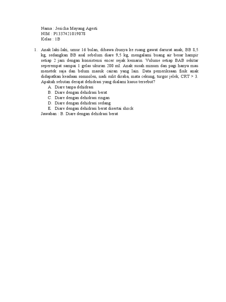 Contoh Kasus Diare | PDF