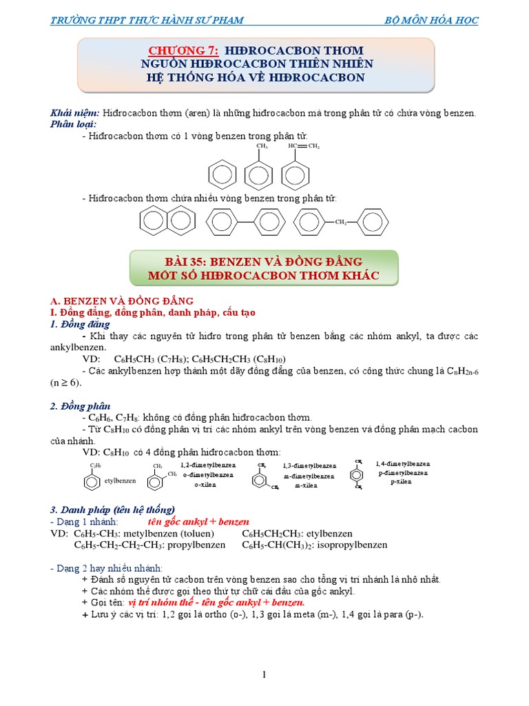 Khi 11 CHNG 7. Hirocacbon THM | PDF