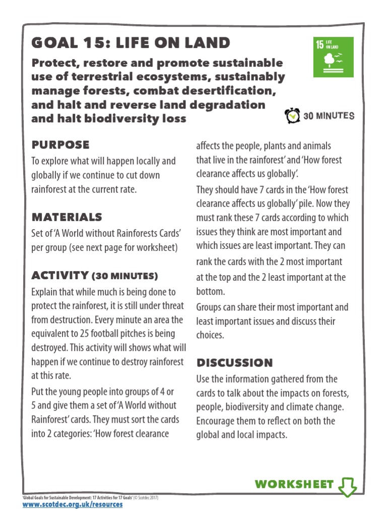 Goal 15 Life On Land | Download Free PDF | Rainforest | Sustainability