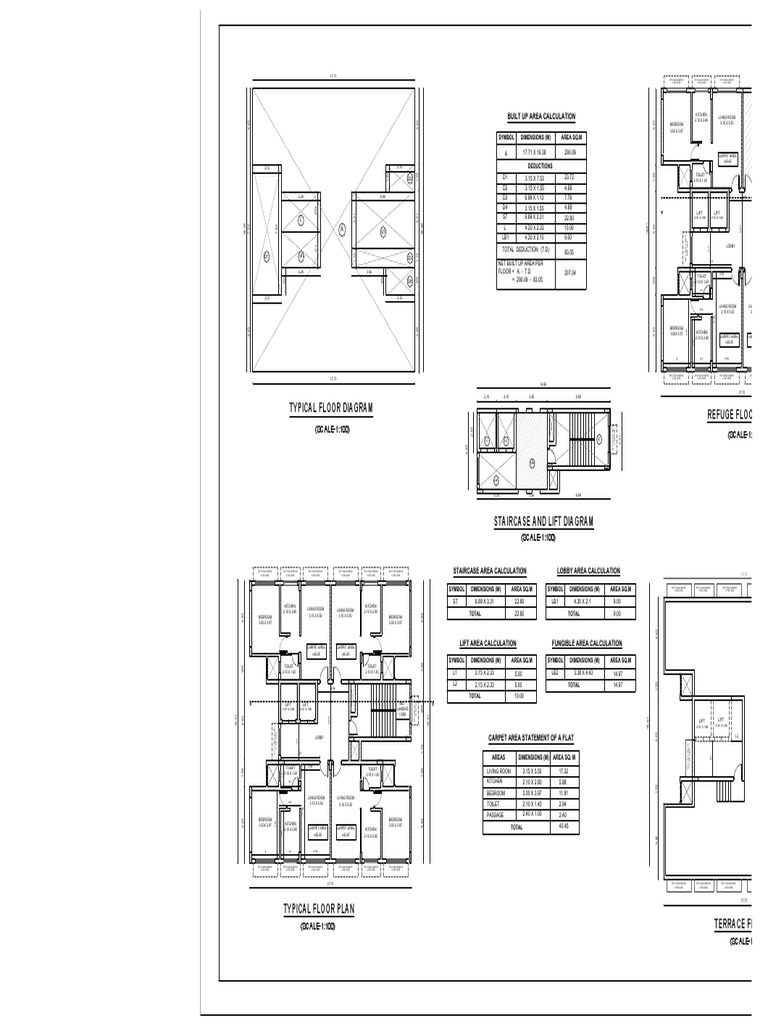 Typical Floor Diagram Refuge Floor Plan: (SCALE-1:100) (SCALE-1:100 ...