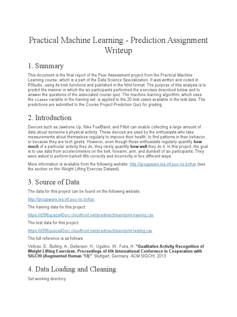 Practical Machine Learning | PDF | Sensitivity And Specificity | Machine Learning