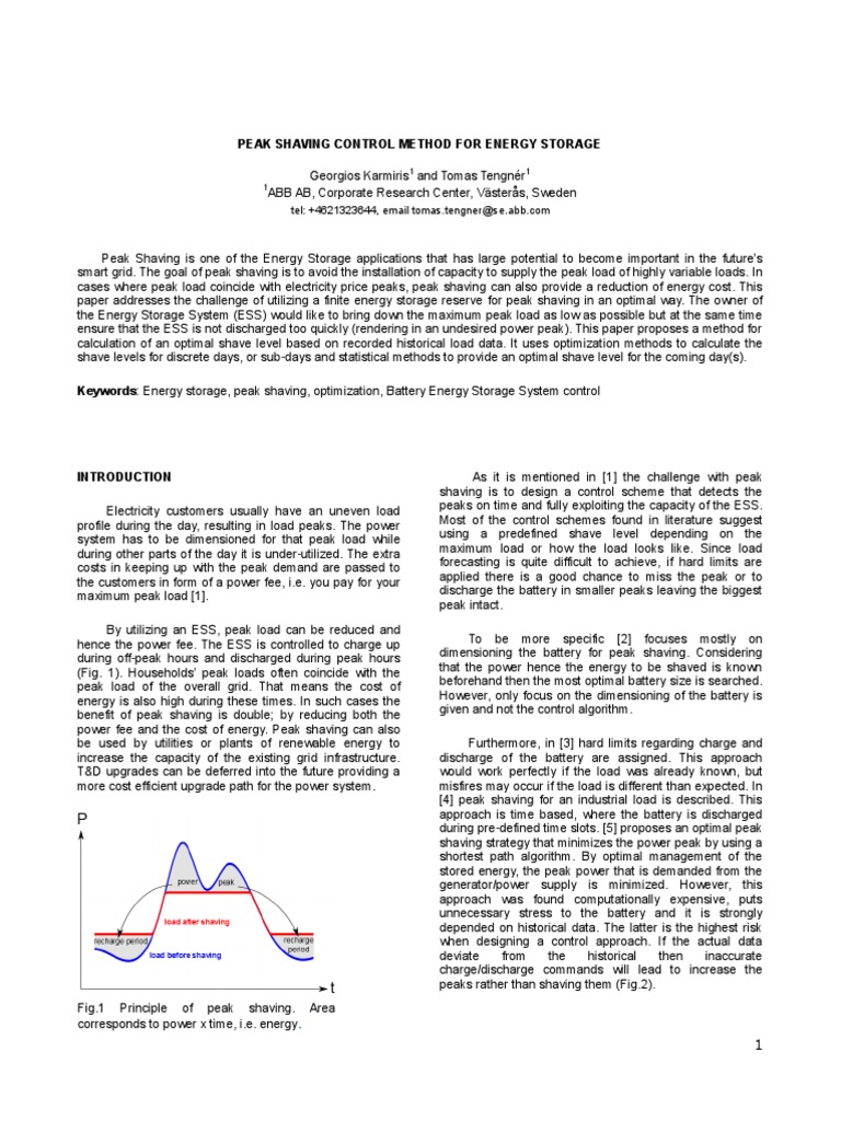 Peak Shaving Control Method For Energy Storage | PDF | Energy Storage ...