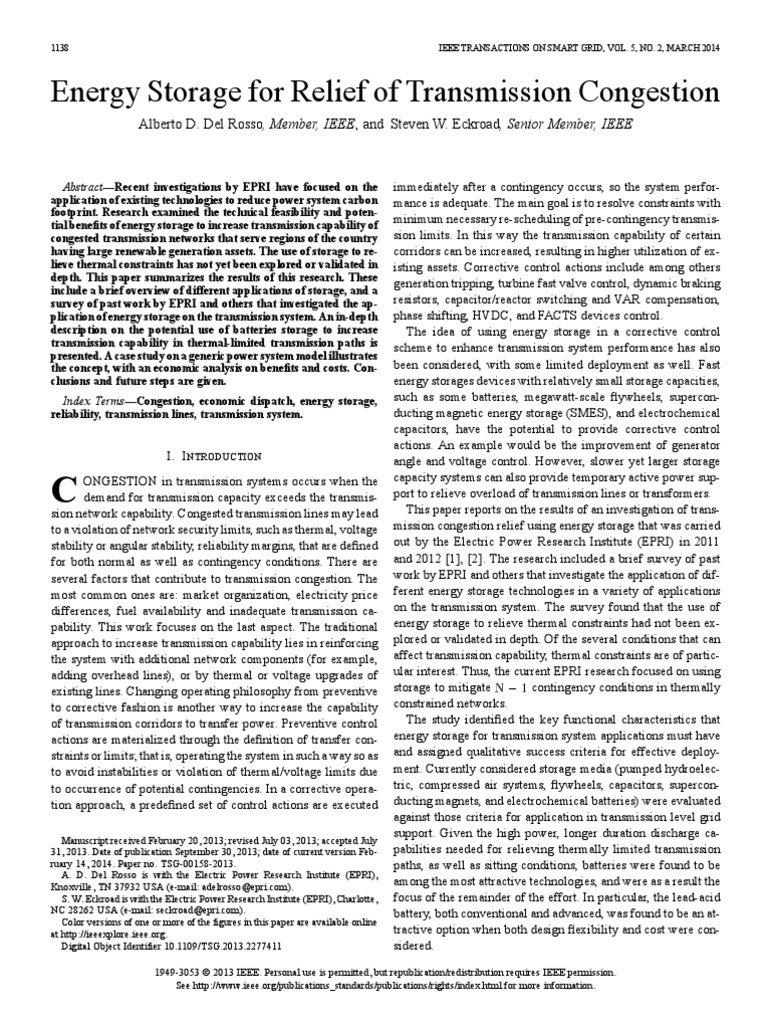 06616008-Energy Storage For Relief of Transmission Congestion | PDF ...