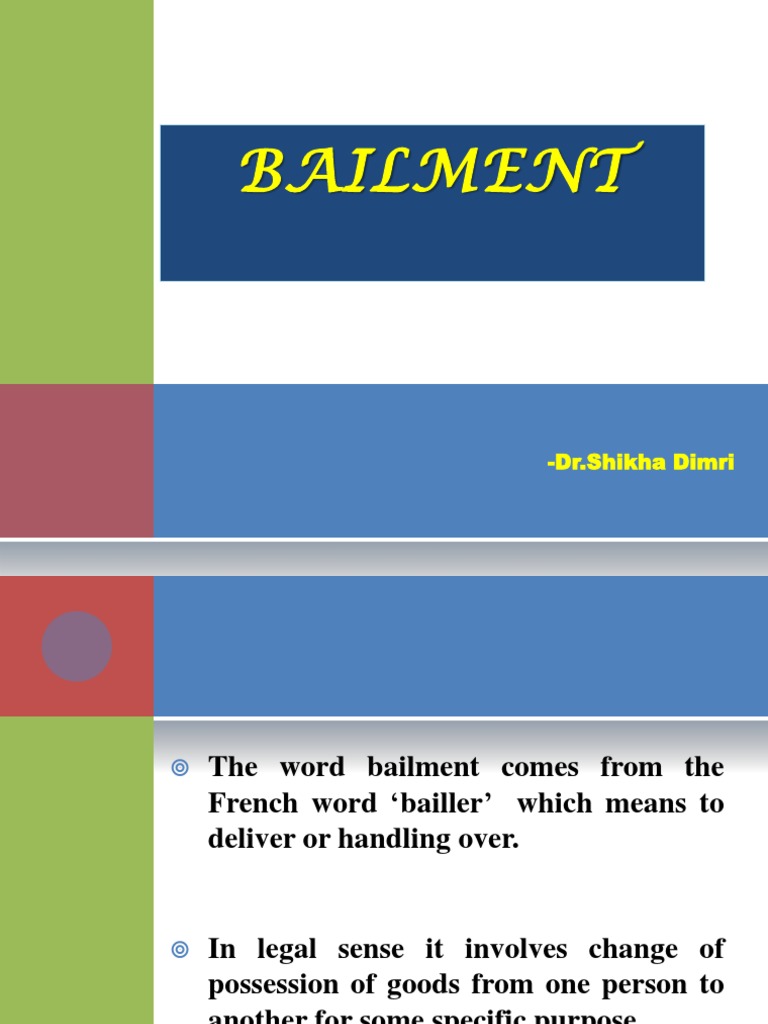 Bailment PDF | PDF | Lien | Damages