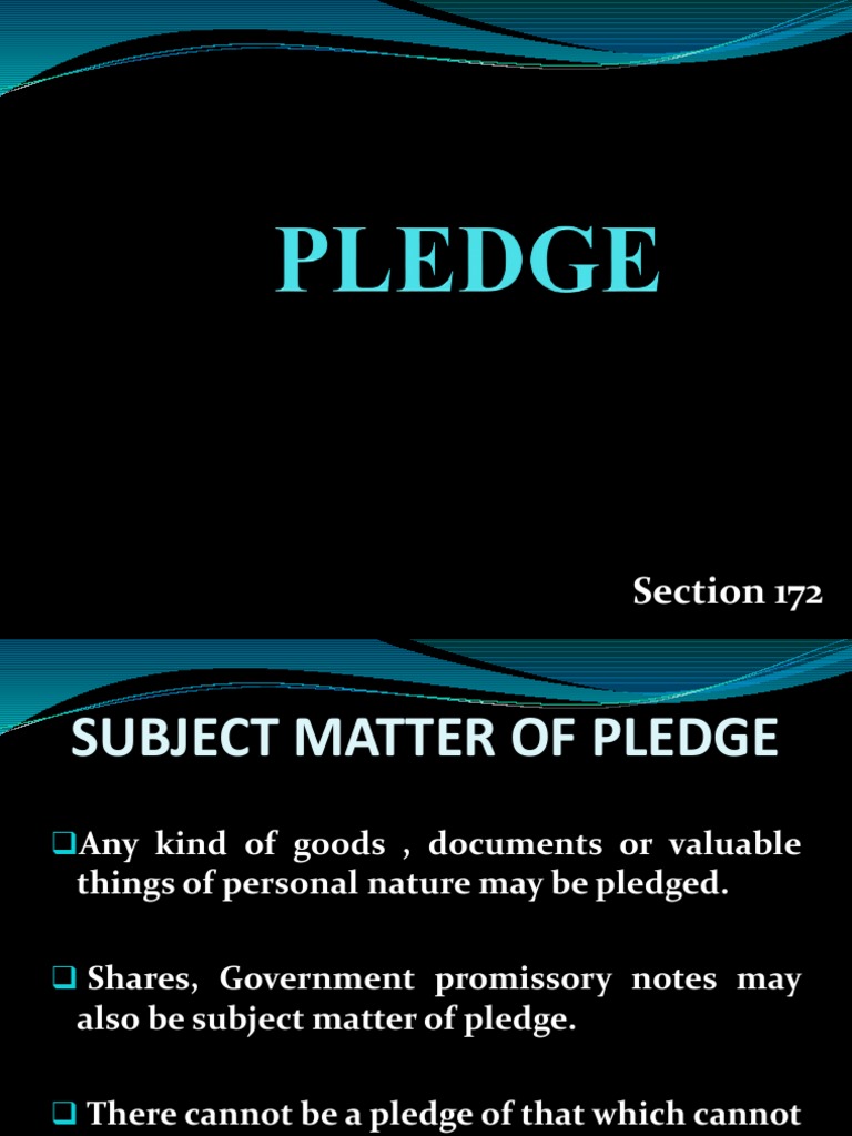 Pledge PDF | PDF | Debt | Loans