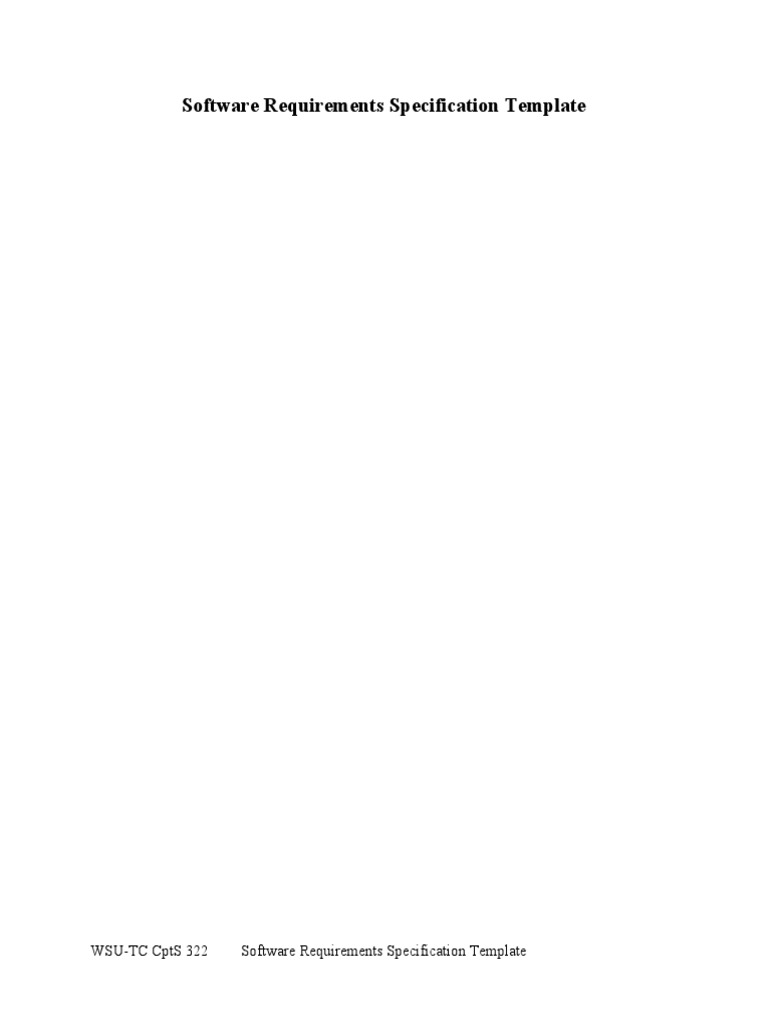 Software Requirements Specification Template | PDF | Specification ...