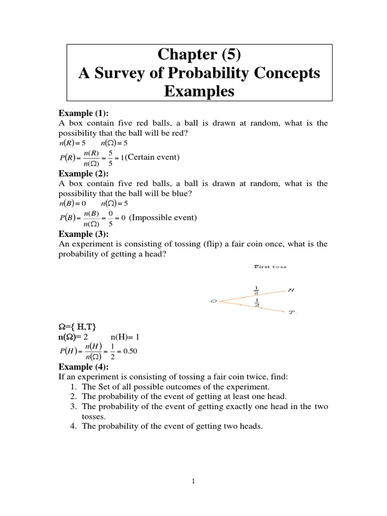 Chapter (5) A Survey of Probability Concepts Examples: Example | PDF ...