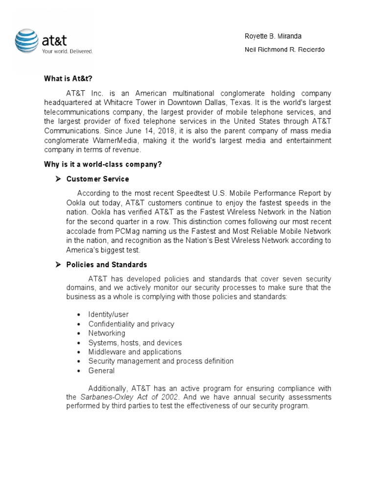 What Is At&t? | PDF | At&T | Information And Communications Technology