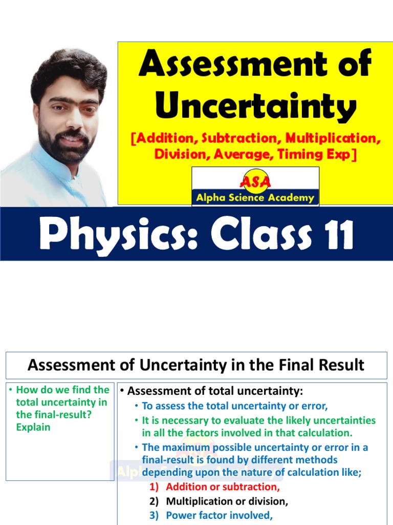 Assessment of Uncertainty in The Final Result | PDF | Uncertainty ...