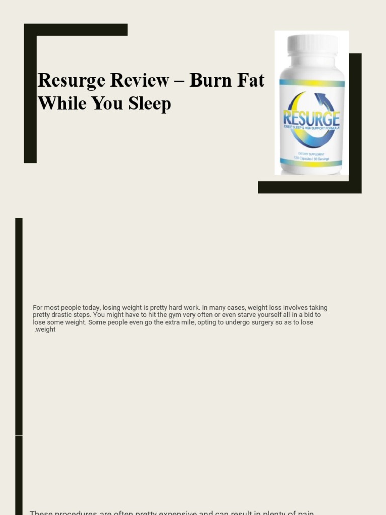 Resurge Review - Burn Fat While You Sleep | PDF