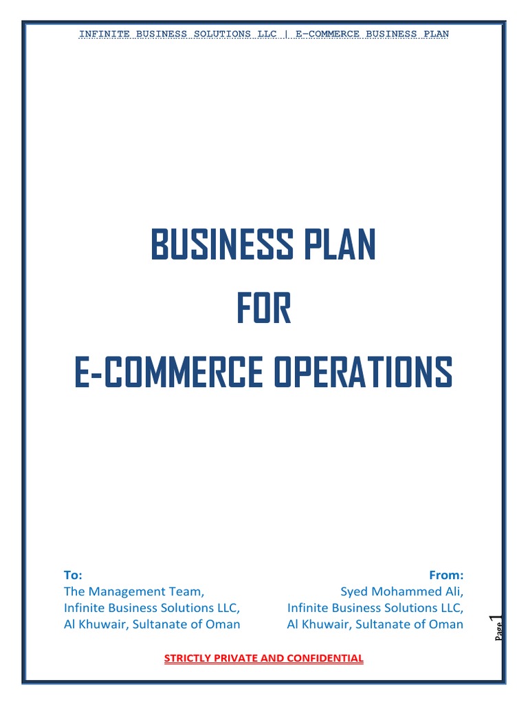 Ecommerce Business Plan PDF | PDF | E Commerce | Online Shopping