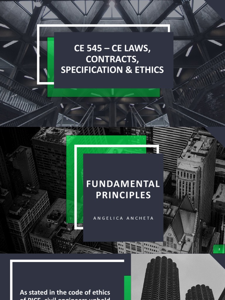 Ce 545 - Ce Laws, Contracts, Specification & Ethics | PDF | Engineer ...