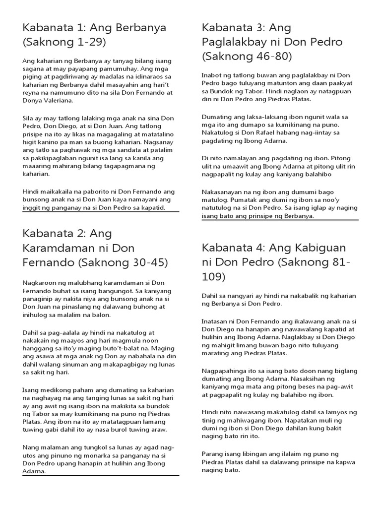 Ibong Adarna Kaharian Ng Berbanya