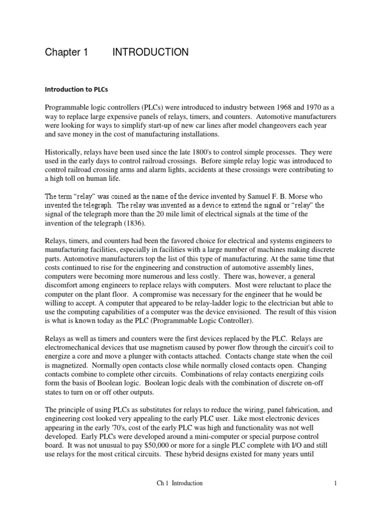 Chap1 S | PDF | Programmable Logic Controller | Relay