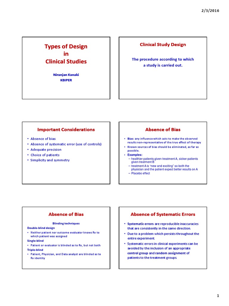 Types of Clinical Study Designs PDF | PDF | Randomized Controlled Trial ...