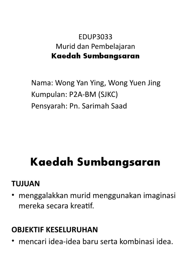 Tutorial Kaedah Sumbang Saran | PDF