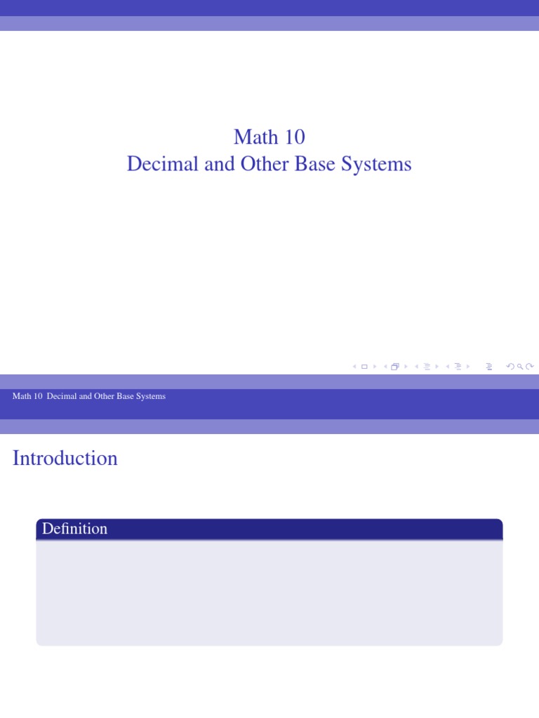 Math Base Systems | PDF | Decimal | Division (Mathematics)