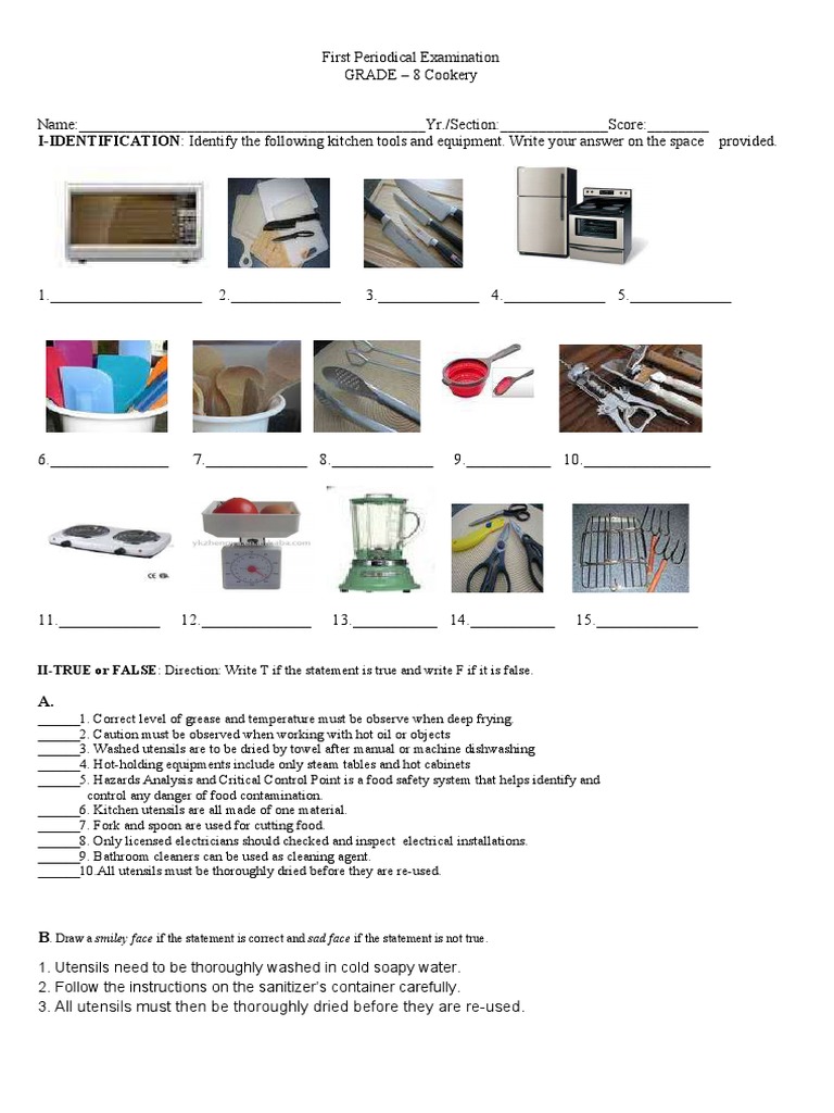 Kitchen Safety and Sanitation Exam: An Assessment of Students ...