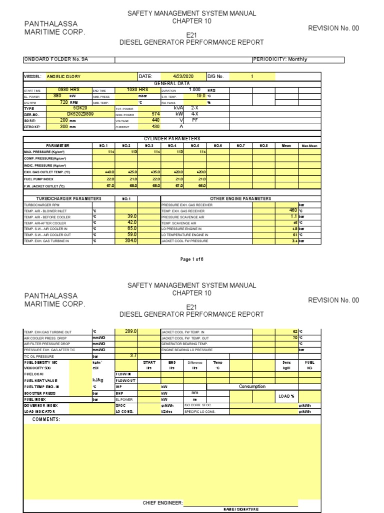Diesel Generator Performance Report | PDF | Diesel Engine | Turbocharger