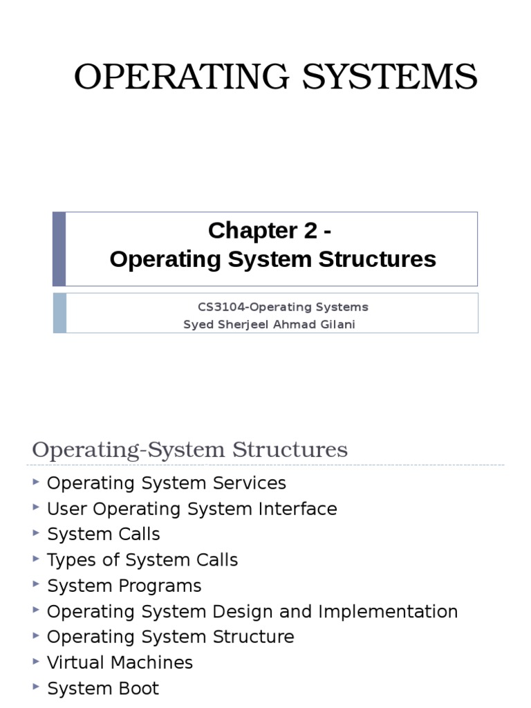 Operating Systems: Chapter 2 - Operating System Structures | PDF | Virtual Machine | Kernel ...