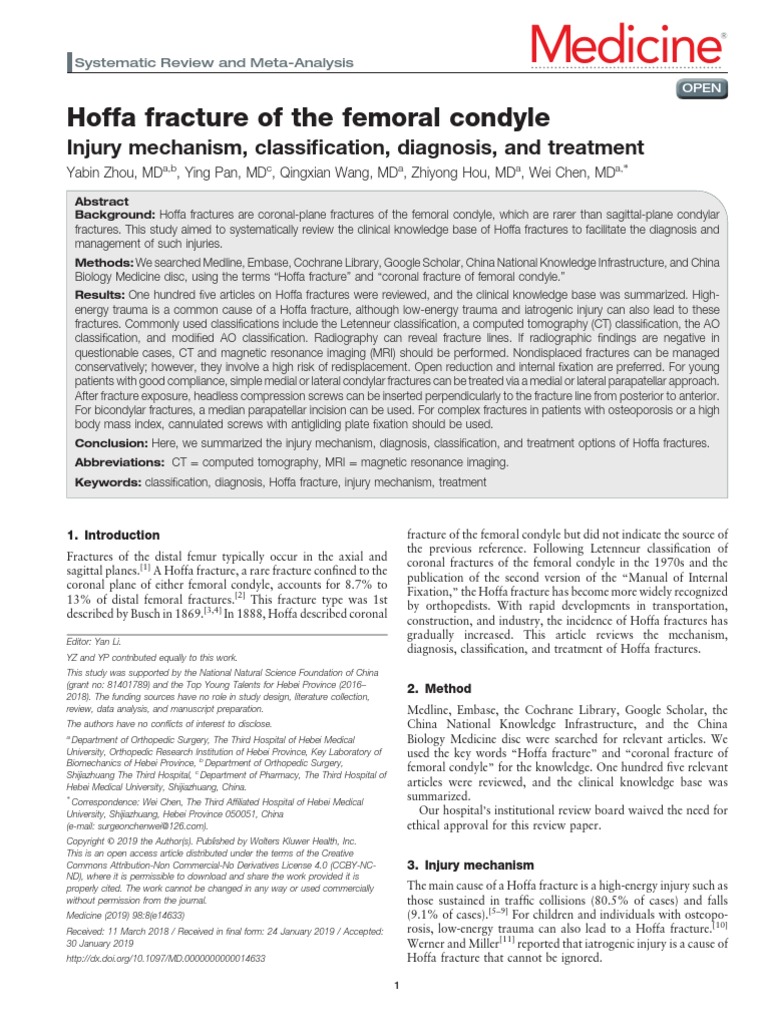 Medicine: Hoffa Fracture of The Femoral Condyle | PDF | Knee | Lower ...