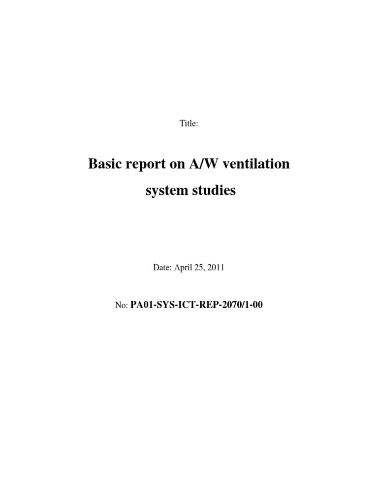 Basic Report - Ventilation | PDF | Ventilation (Architecture) | Air ...
