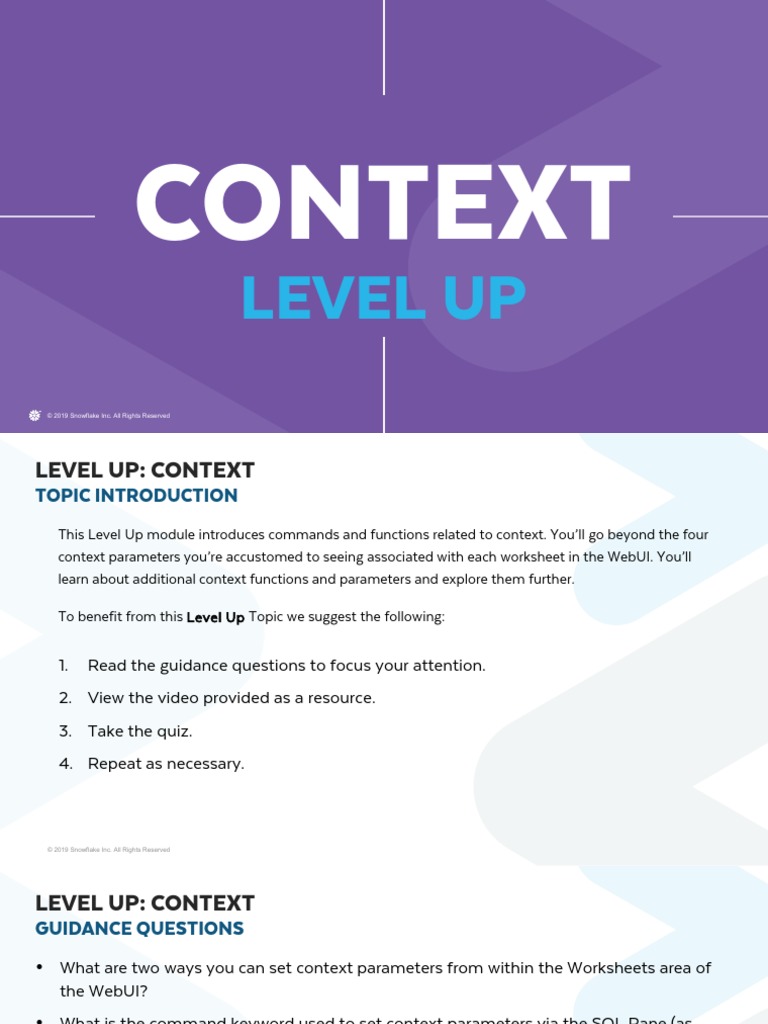 Context: Level Up | PDF