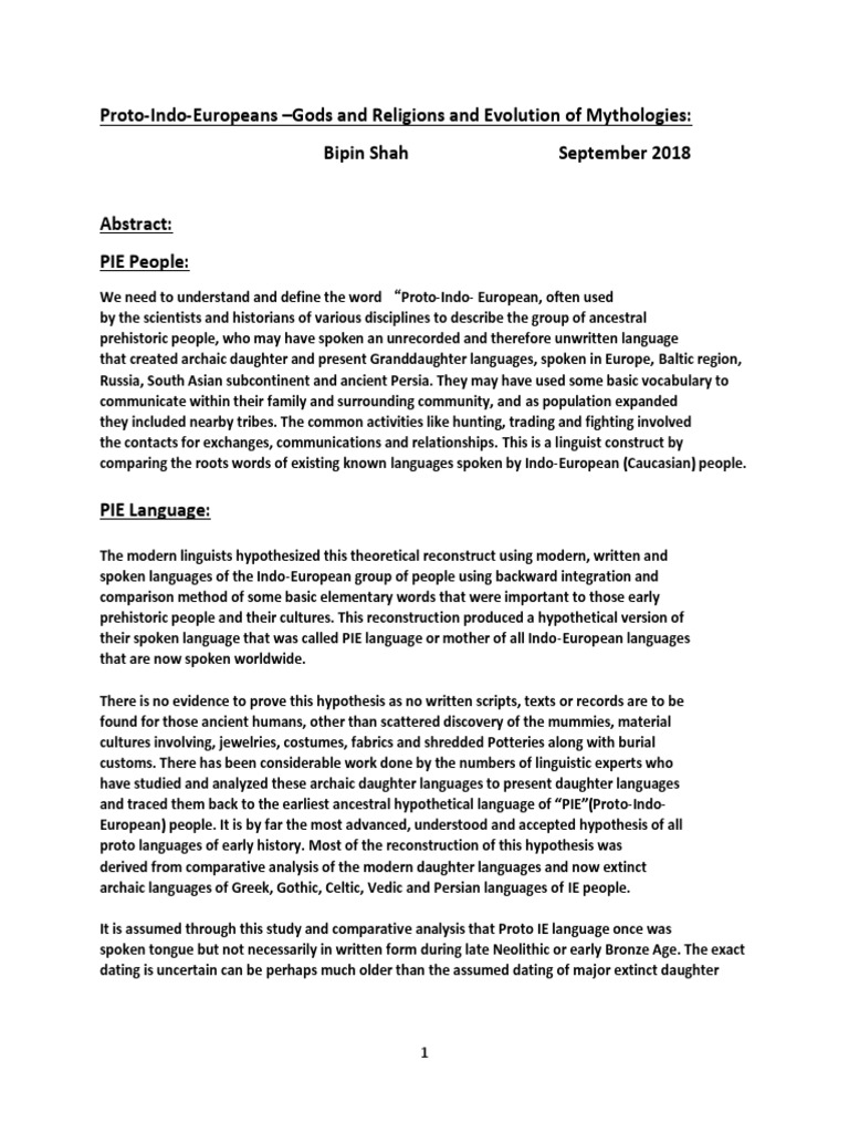 Proto-Indo-Europeans Gods and Religions PDF | PDF | Jainism | Religion ...