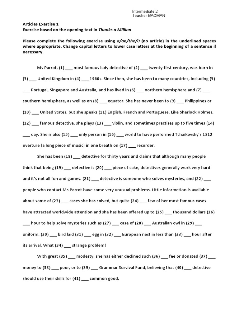 Intermediate 2 Teacher BACMAN | PDF