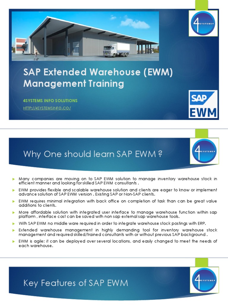 SAP Extended Warehouse (EWM) Management Training: 4systems Info ...