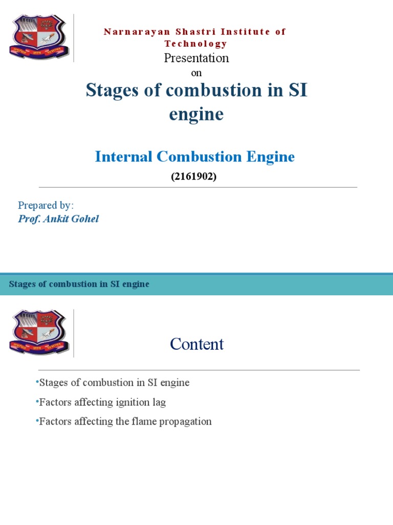 Stages of Combustion SI | PDF | Combustion | Internal Combustion Engine