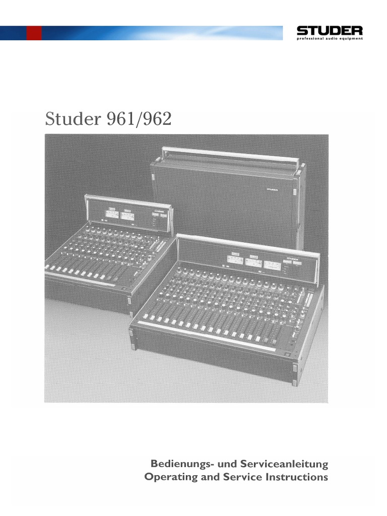 Studer 961 - 962 - Operating and Service Instructions | PDF
