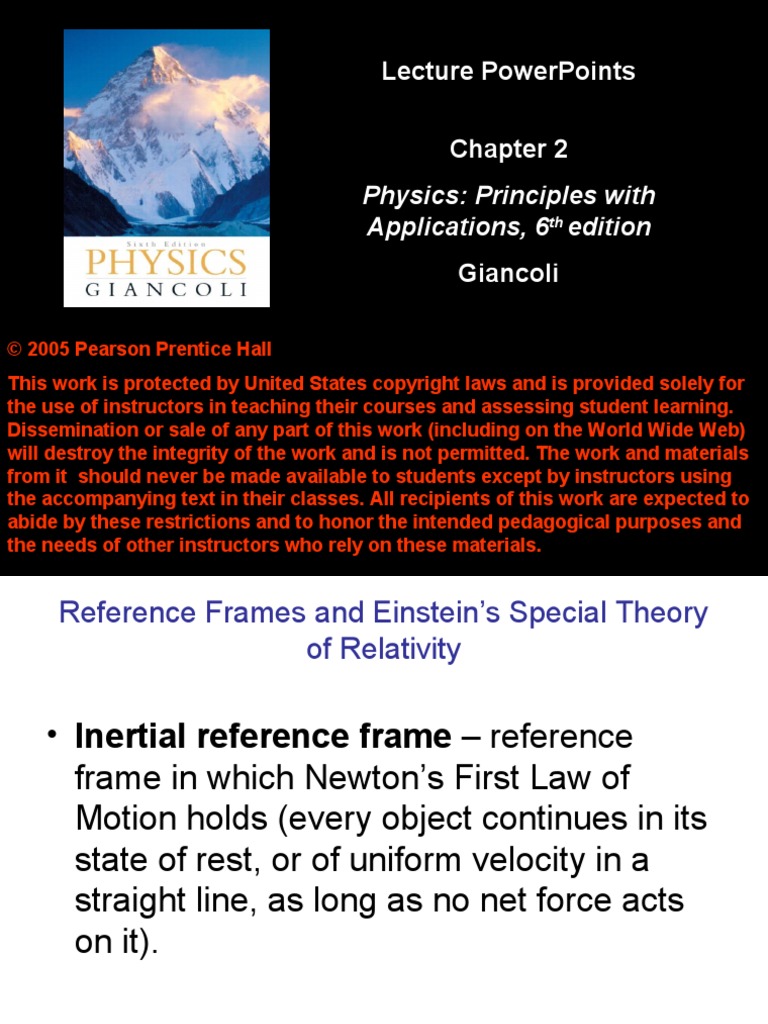 Lecture Powerpoints: Physics: Principles With Applications, 6 Edition | PDF | Special Relativity ...