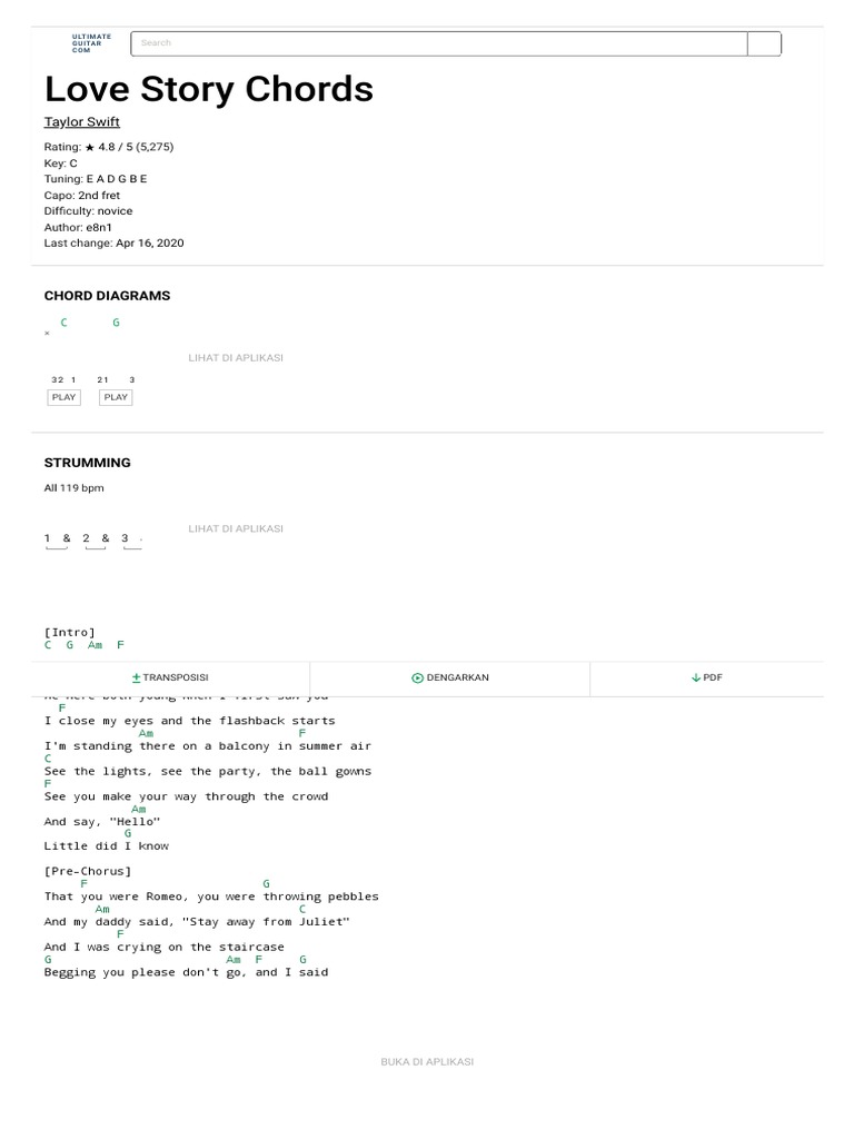 Love Story Chords - Taylor Swift Guitar Tutorial | PDF | Song Structure ...