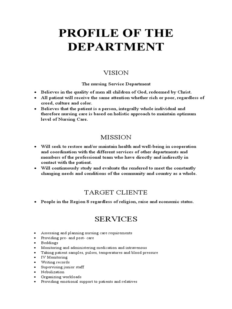 Profile of The Hospital | PDF | Hospital | Health Care