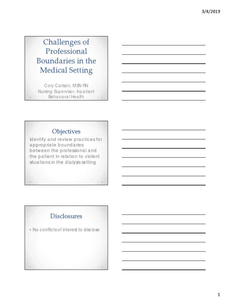 2019 Challenges of Professional Boundaries in The Medical Setting | PDF ...