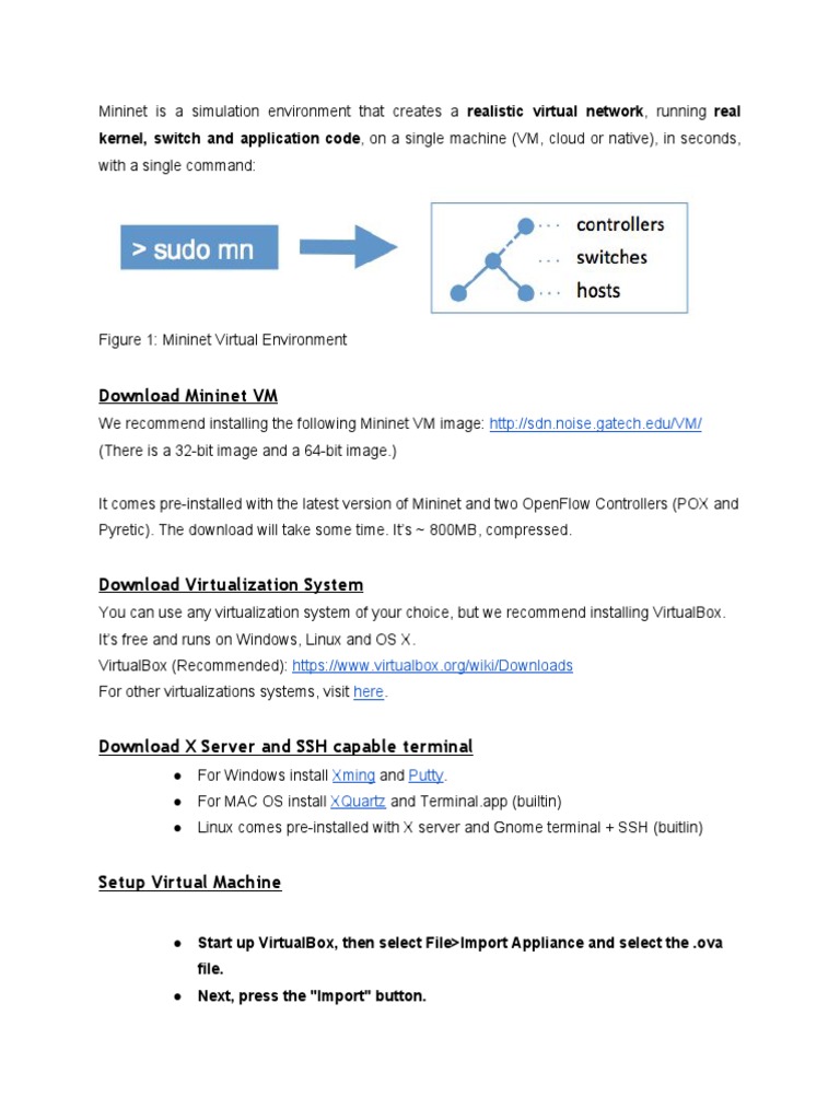 Mininet VM: Kernel, Switch and Application Code, On A Single Machine (VM, Cloud or Native), in ...