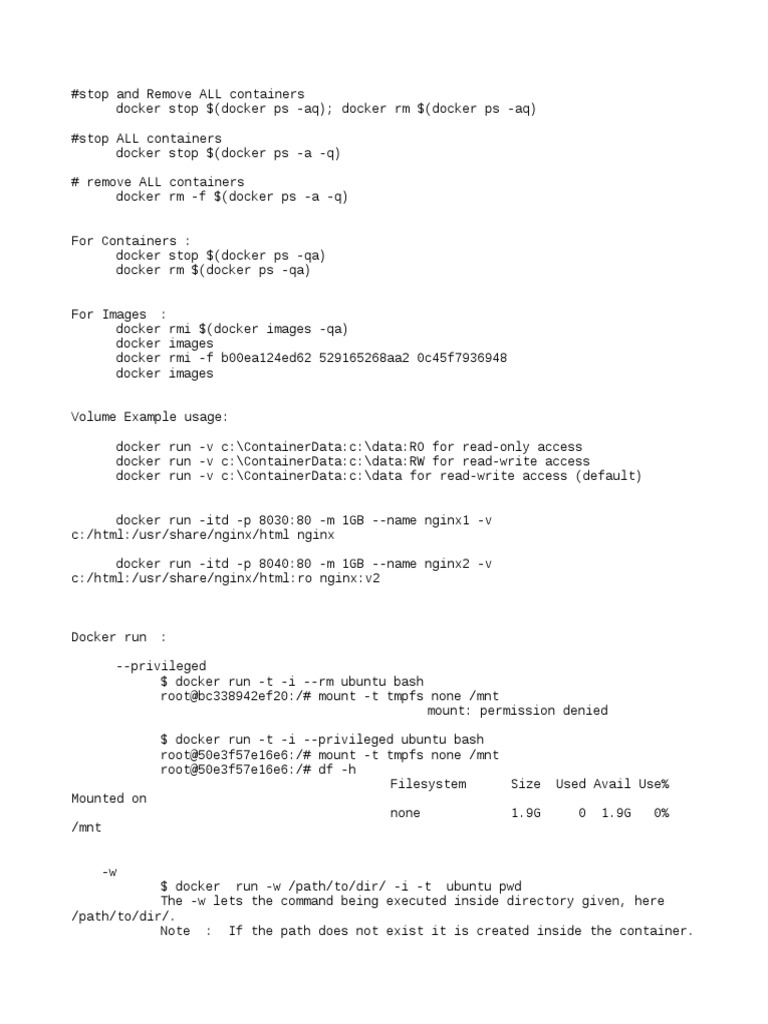 Playing With Docker Container - Commands | PDF | Utility Software | Computer Data