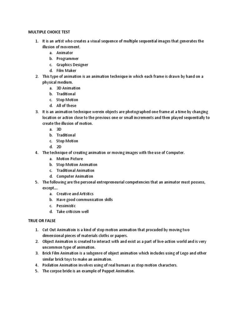 Multiple Choice Test | PDF