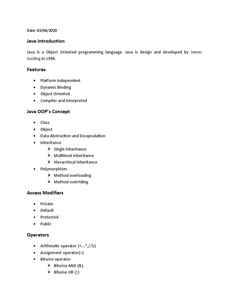 Java Introduction: James Gosling | PDF