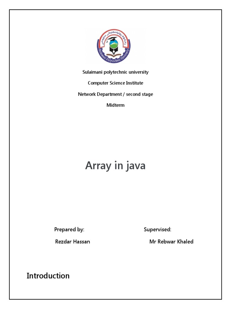 Array in Java | PDF | Array Data Structure | Integer (Computer Science)