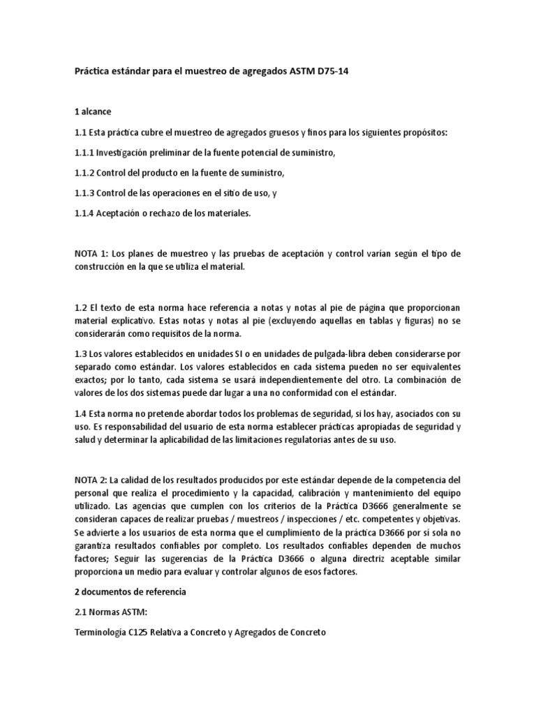 Traduccion ASTM D75 | PDF | Muestreo (Estadísticas) | Transporte