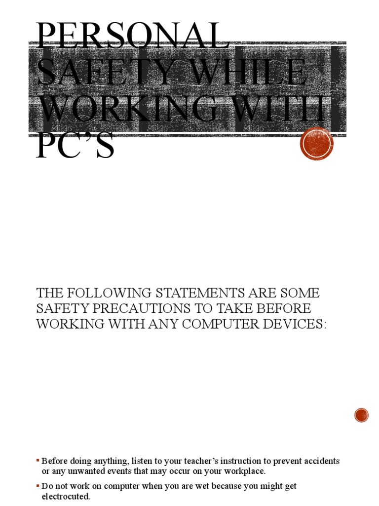 Computer Safety Precautions Guide | PDF | Computers